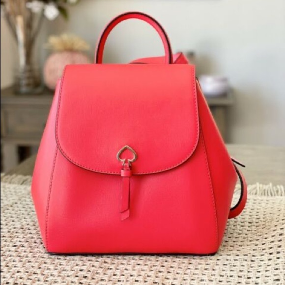 kate spade | Bags | Nwt Kate Spade Adel Leather Backpackgeranuim 857 ...